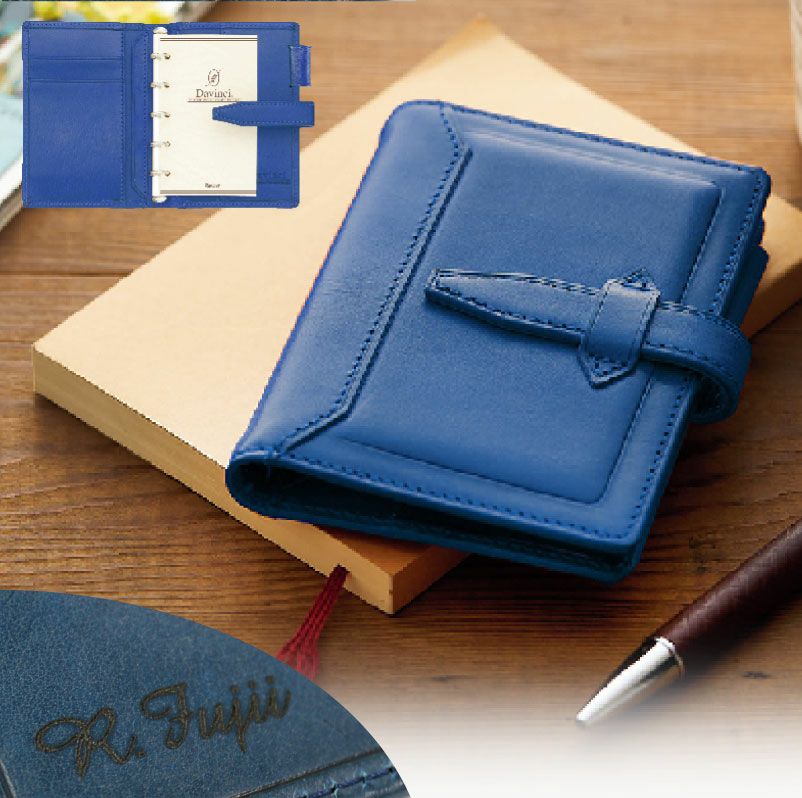 【名入れ対応】ダヴィンチシステム手帳 ロロマクラシック Roroma Classic ミニ5サイズ ブルー mini5 Micro5 リング ...